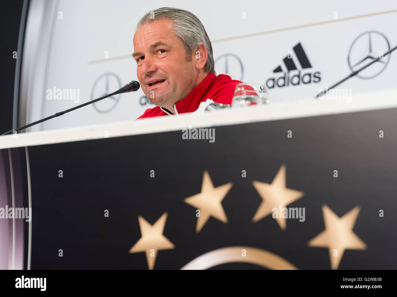 Gelsenkirchen, Germany. 3rd June, 2016. Hungary's national coach Bernd ...