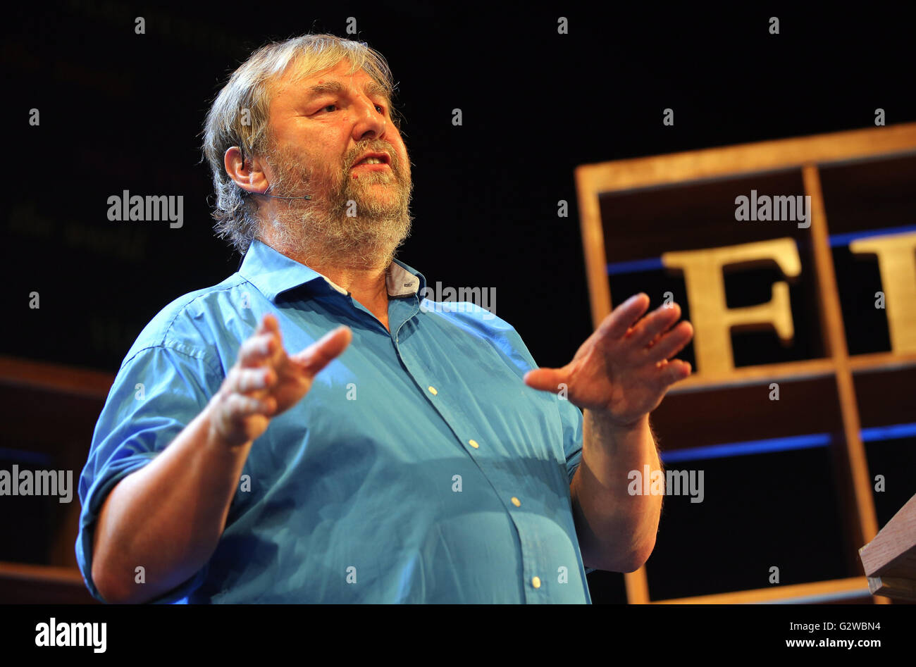 Hay on Wye. Friday 03 June 2016 Mike Parker Pearson at the Hay Festival ...