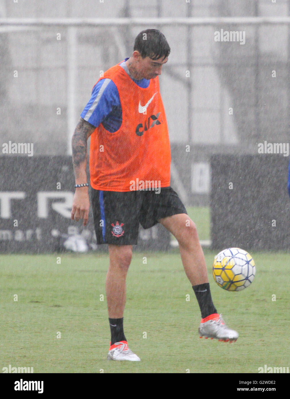 SAO PAULO, Brazil - 03/06/2016: TRAINING CORINTHIANS - Rildo during ...