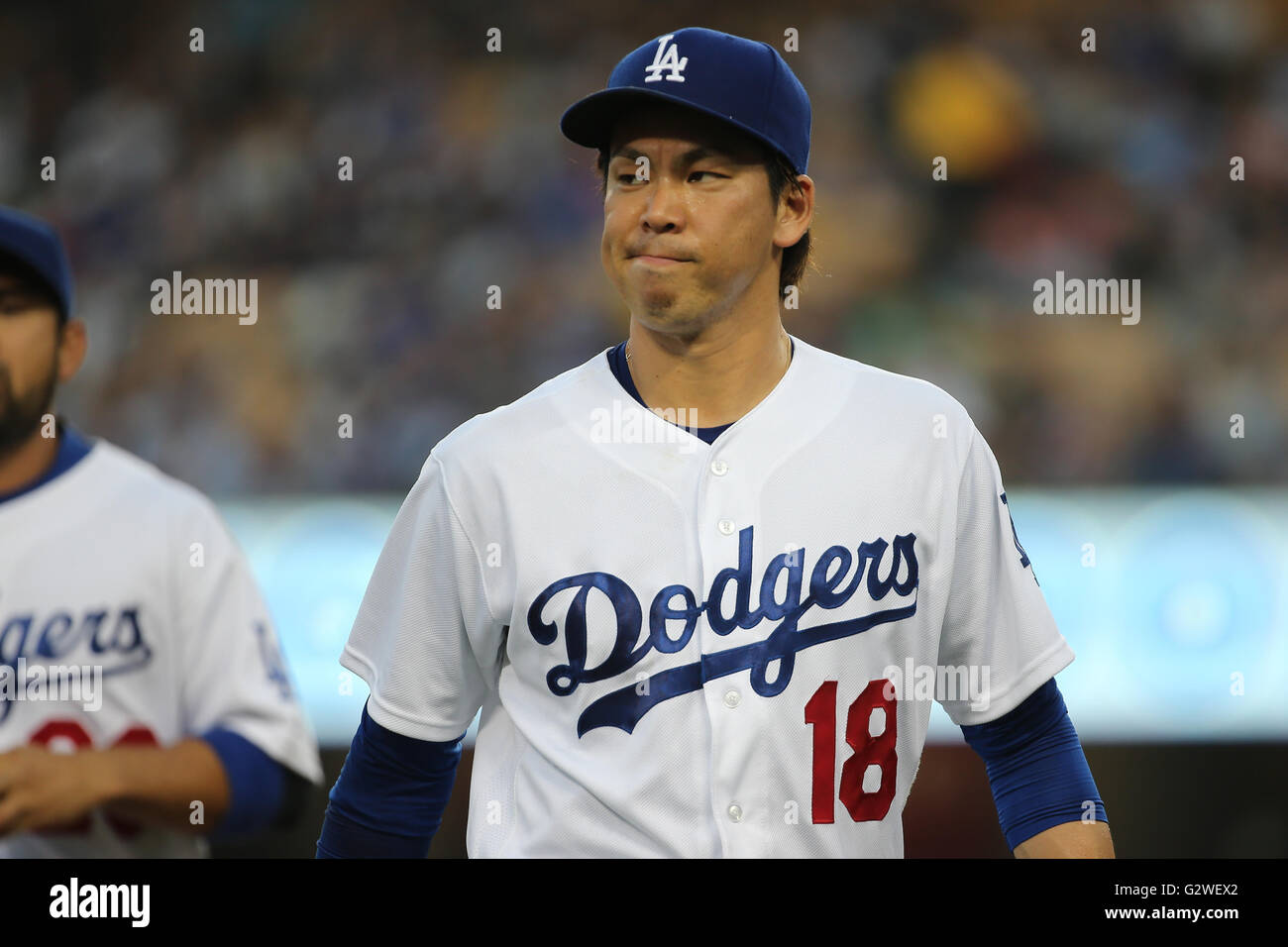 Los Angeles, CA, USA. 3rd June, 2016. Los Angeles Dodgers starting ...