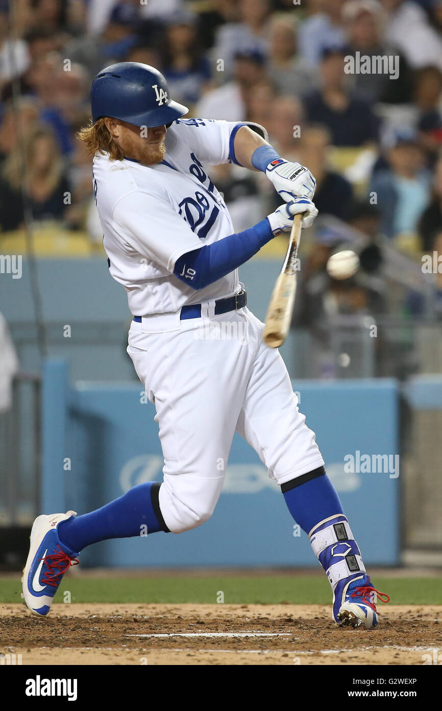 Los Angeles, CA, USA. 3rd June, 2016. Los Angeles Dodgers third baseman ...