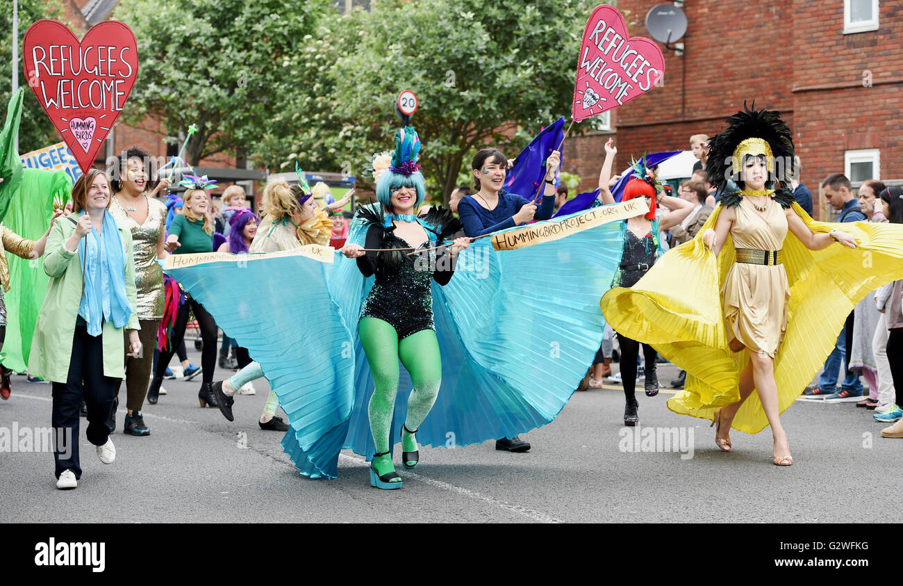 Brighton UK 4th June 2016 - Dancers and performers from the Hummingbird ...