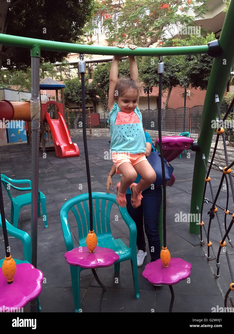 Four-year-old Joud playing at a playground in Cairo, Egypt. (undated ...