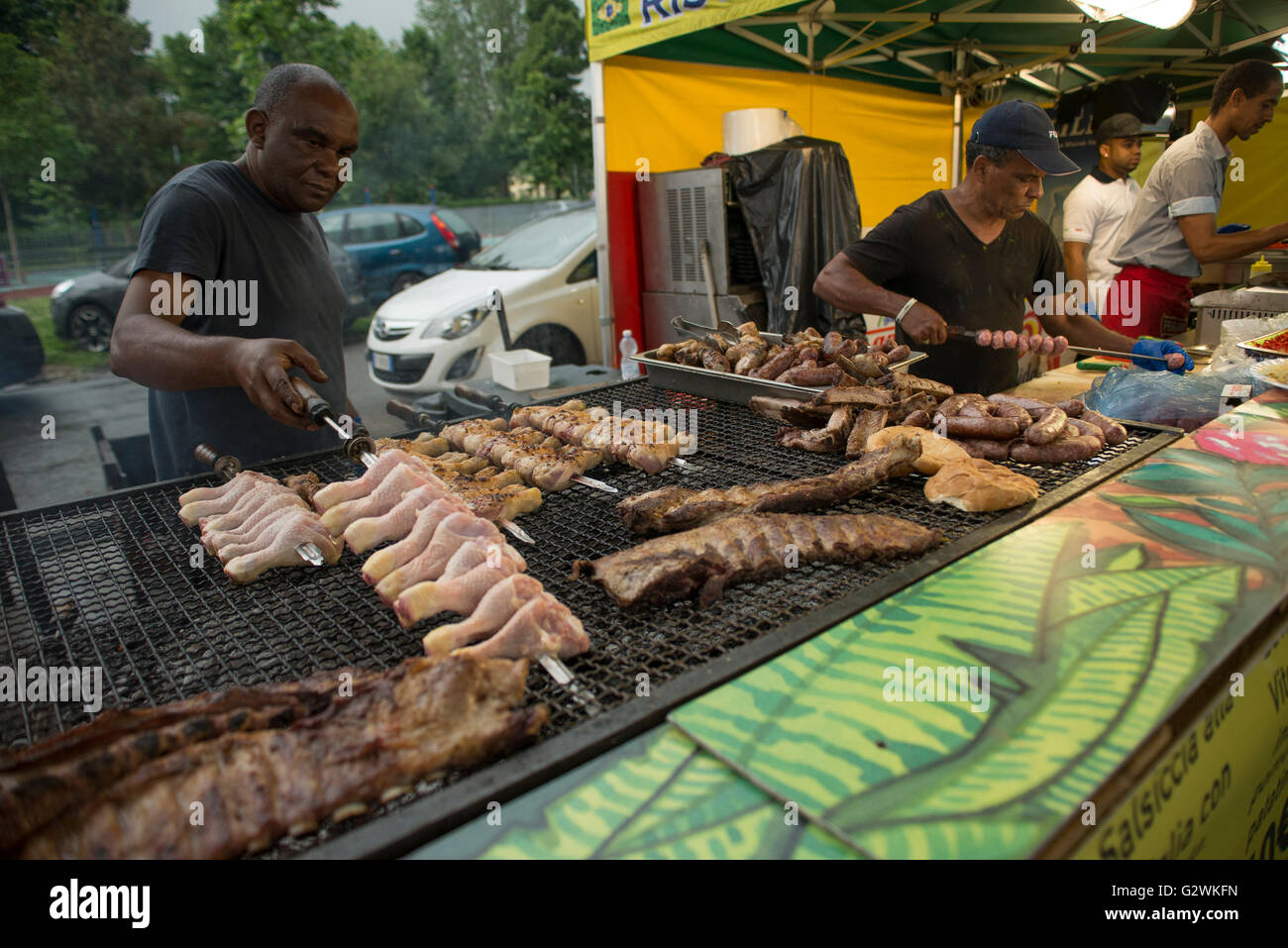 Turin, Italy-June 4: International Street Food, fair dedicated food ...