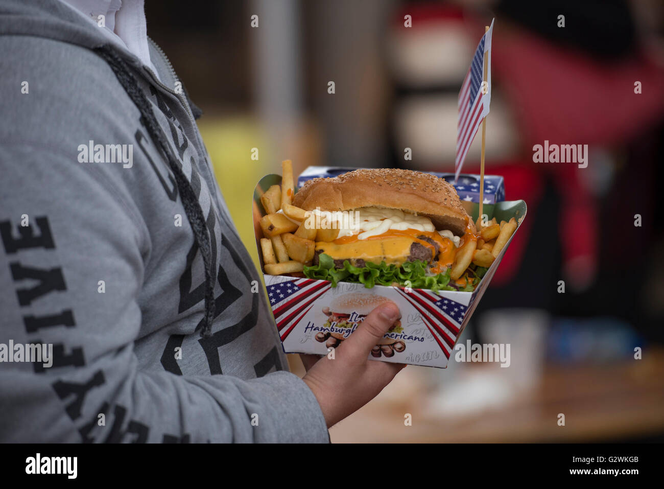 Turin, Italy-June 4: International Street Food, fair dedicated food ...