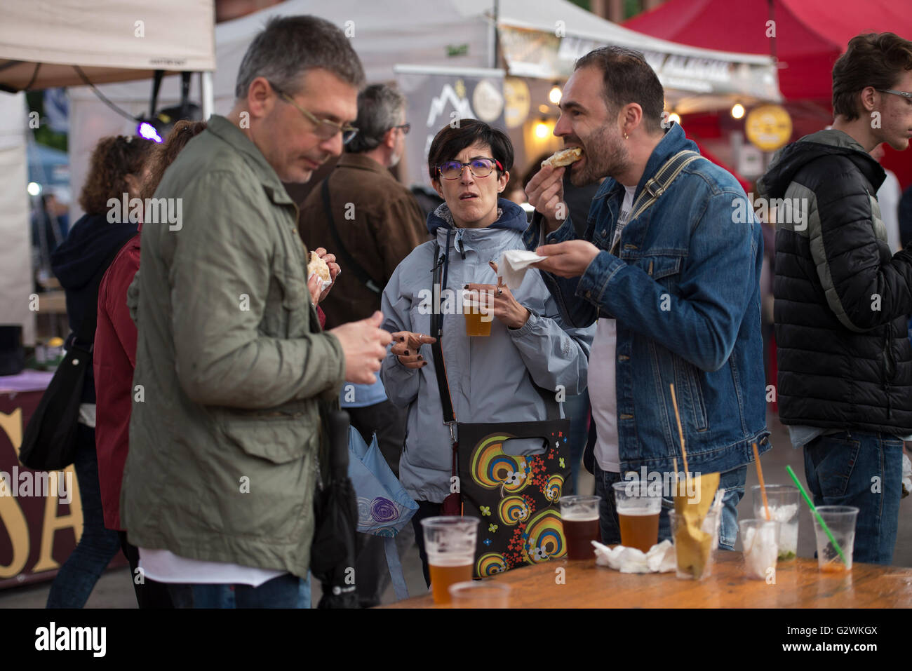 Turin, Italy-June 4: International Street Food, fair dedicated food ...