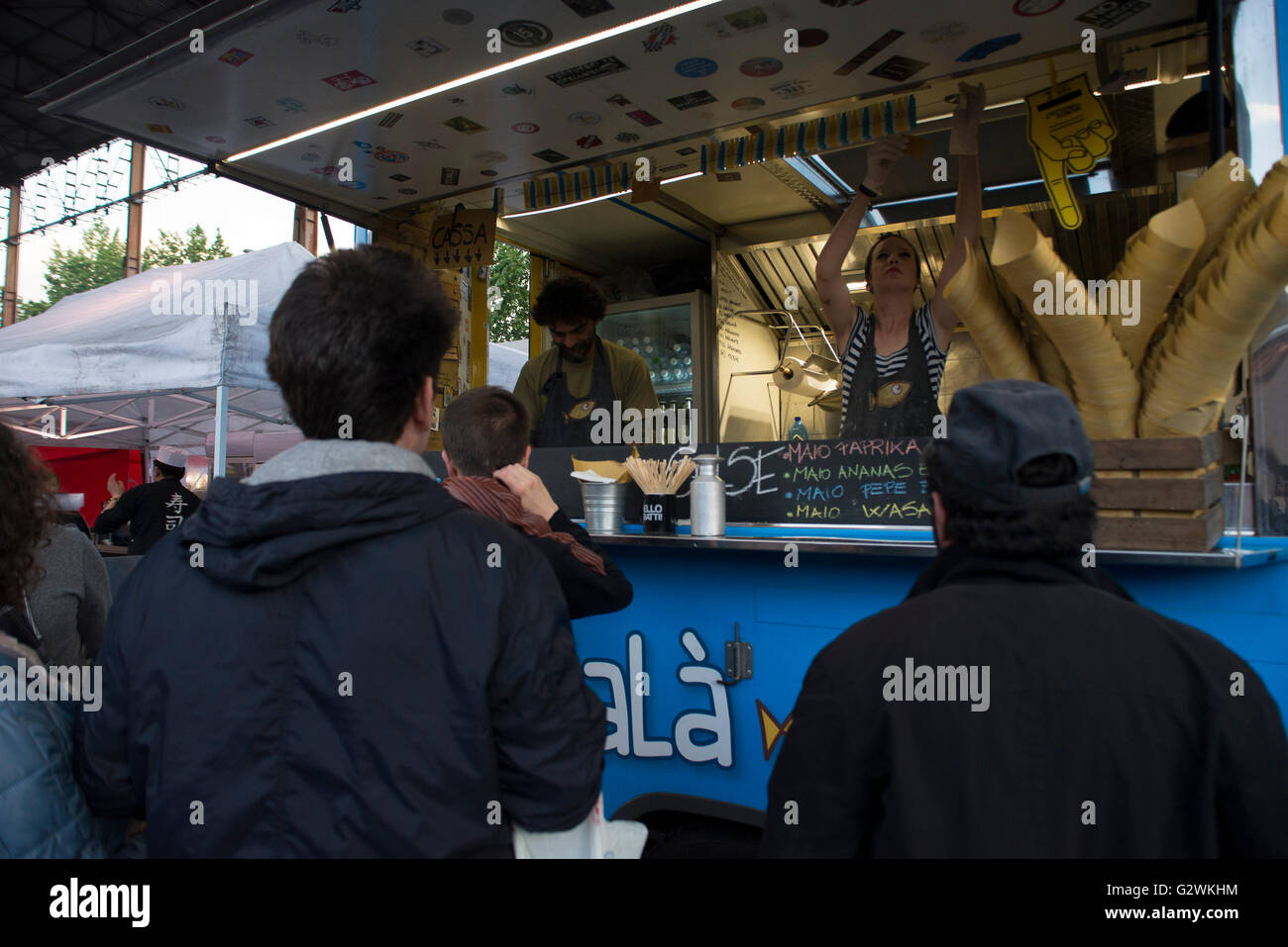 Turin, Italy-June 4: International Street Food, fair dedicated food ...