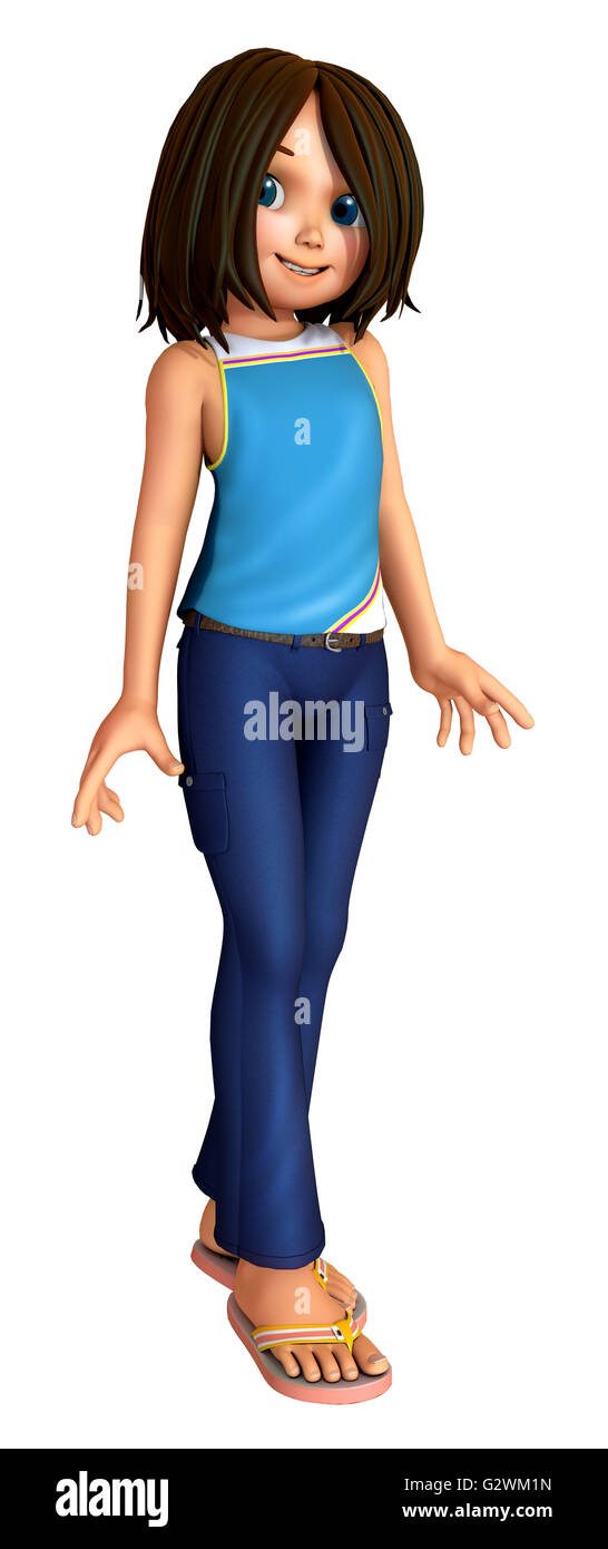 Cute girl cartoon Cut Out Stock Images & Pictures - Alamy