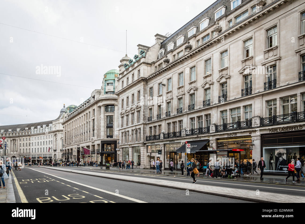 LONDON, UK - AUGUST 20, 2015: View of Regent Street in London. Regent ...