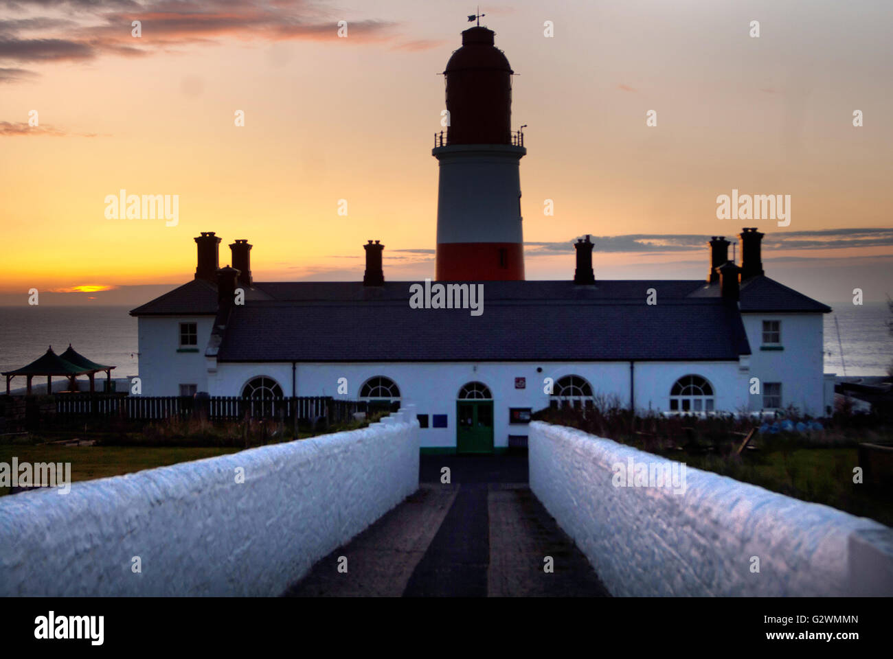 Souter Lighthouse at dawn Stock Photo - Alamy