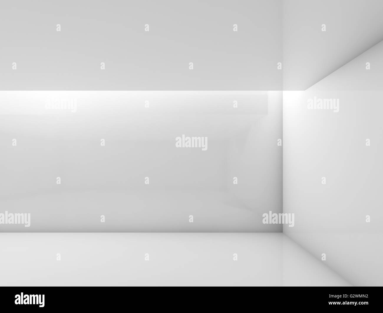 Abstract white contemporary interior, empty room with soft ceiling ...