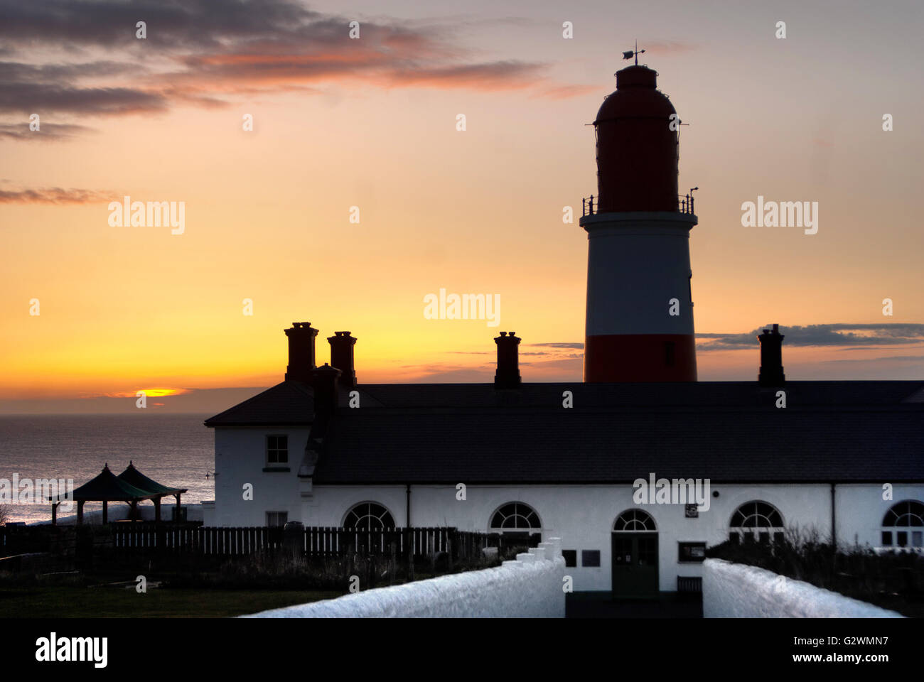 Souter Lighthouse at dawn Stock Photo - Alamy