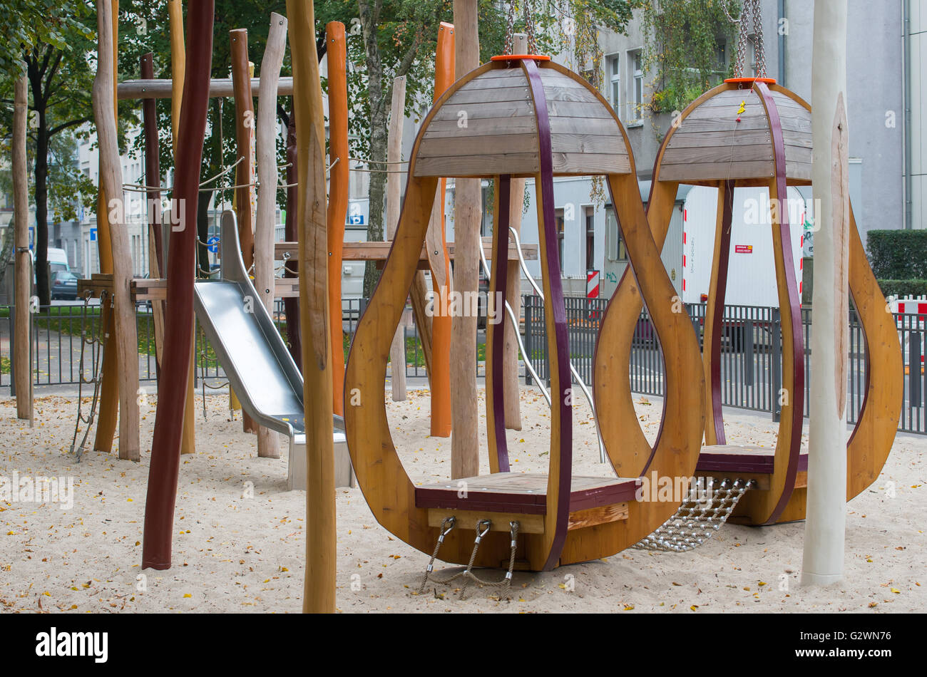 Berlin, Germany, construction of a playground in Berlin-Wedding Stock ...