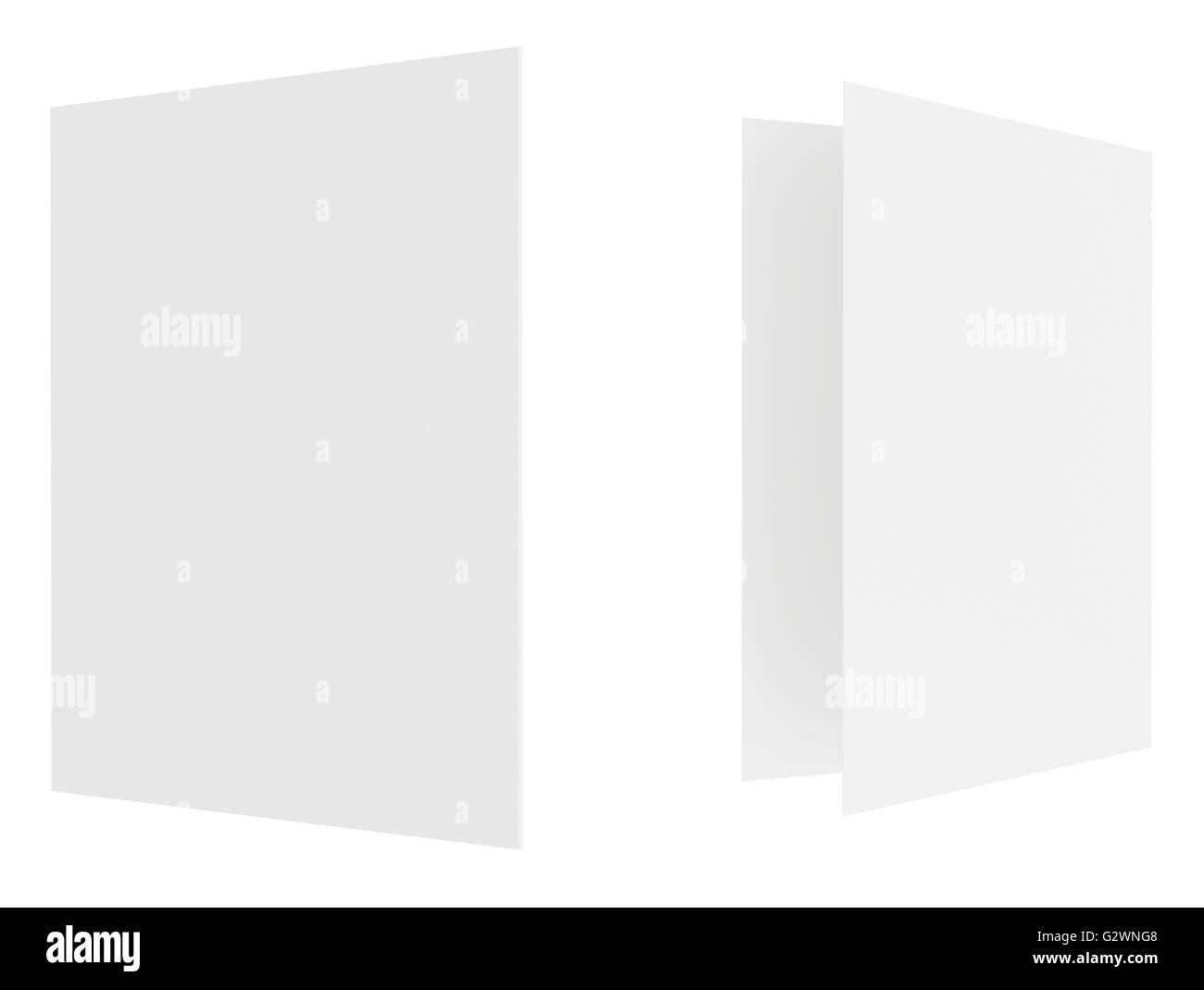 blank sheets of paper on a white background Stock Photo - Alamy