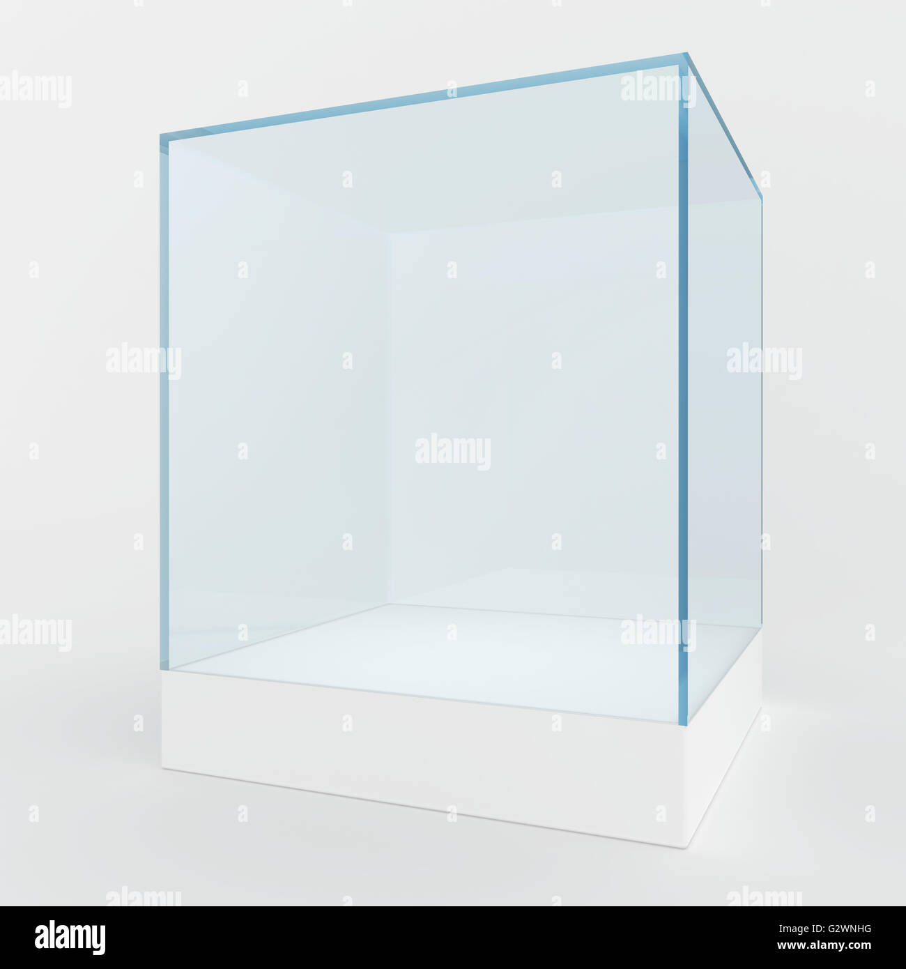 Empty glass showcase. 3d render. isolated on gray background Stock ...