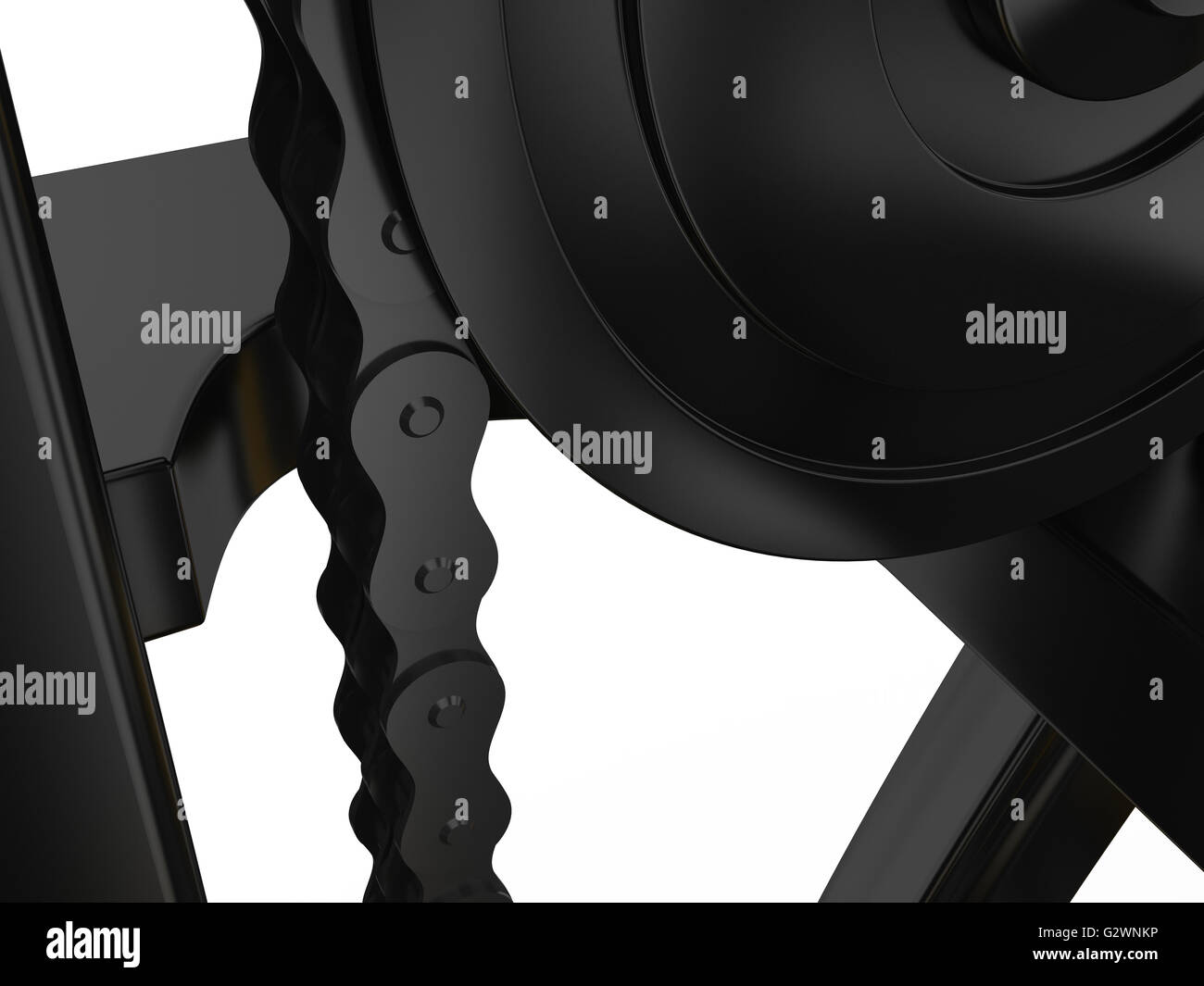 top loader mechanism of the forklift and chain drive. 3d rendering ...