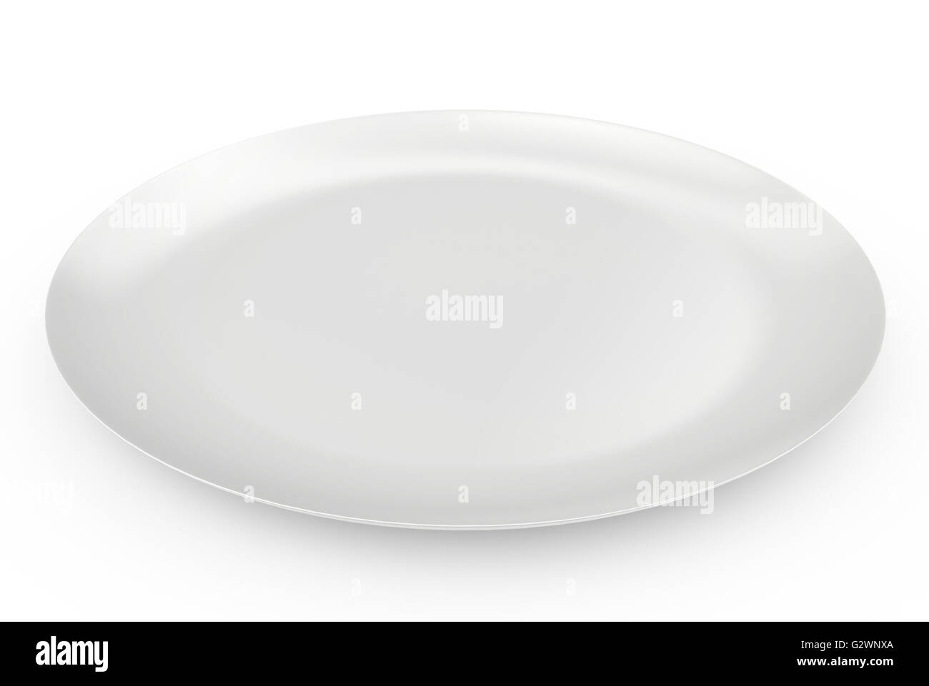empty plate with shadow on white background. 3d rendering Stock Photo ...