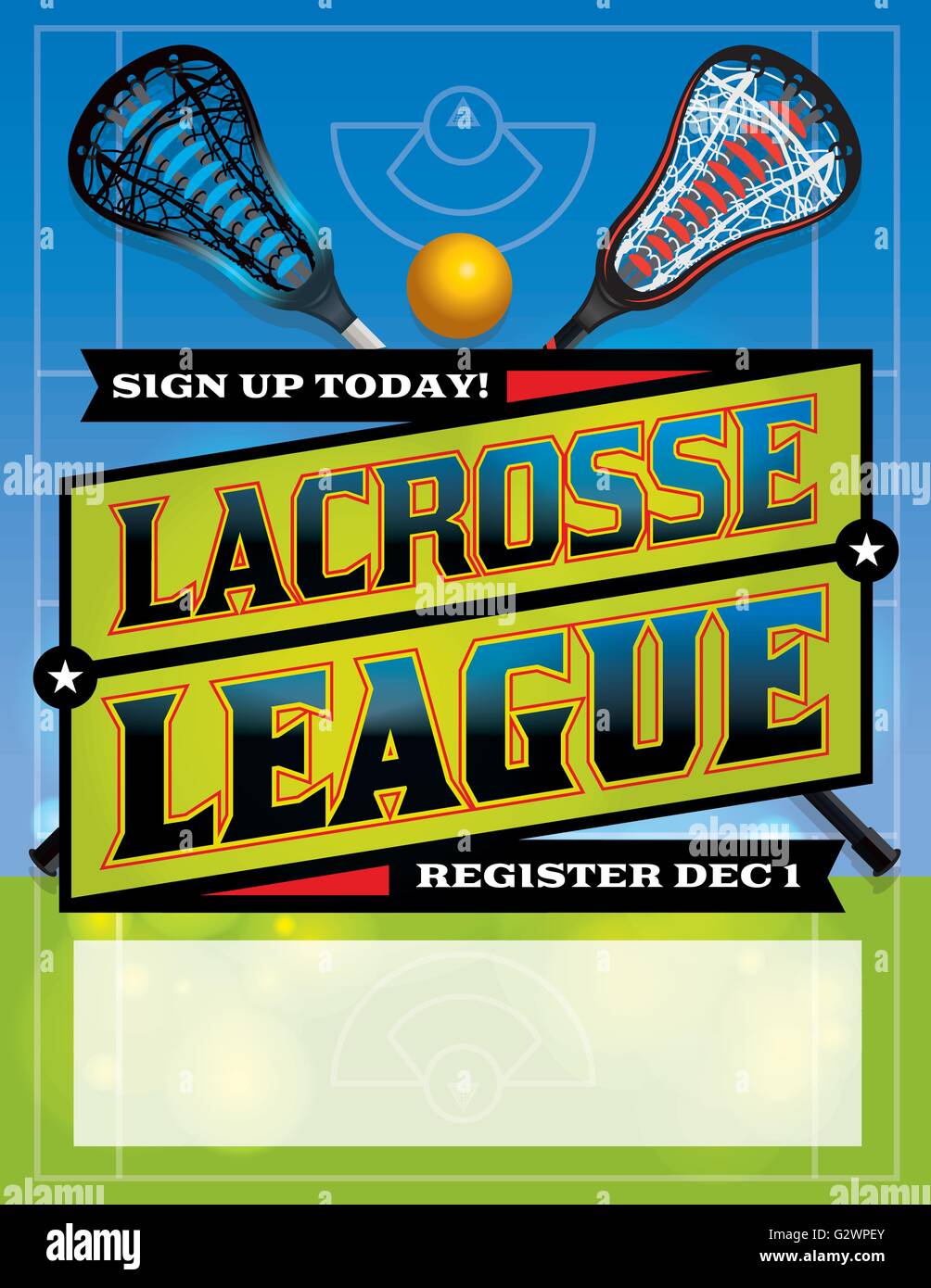 An illustration for a lacrosse league flyer template. Vector EPS 10 ...