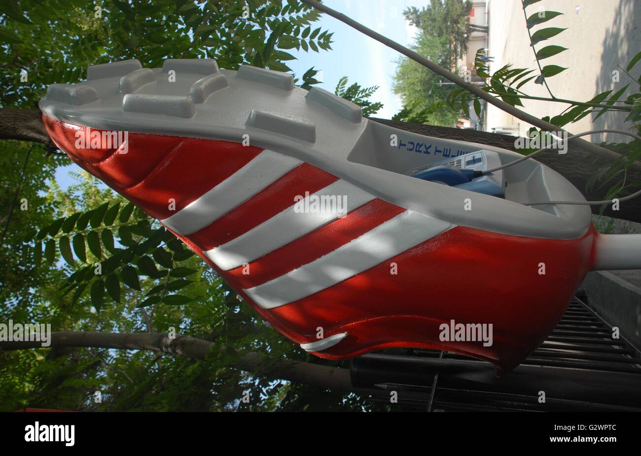 Ankara, Turkey – June 10, 2015: A telephone booth designed in the shape ...