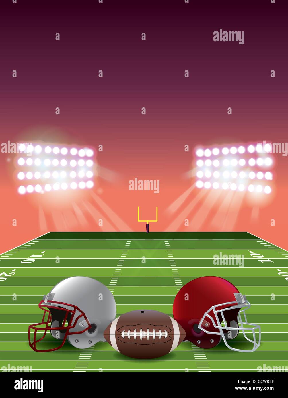 American football field sunset Stock Vector Images - Alamy