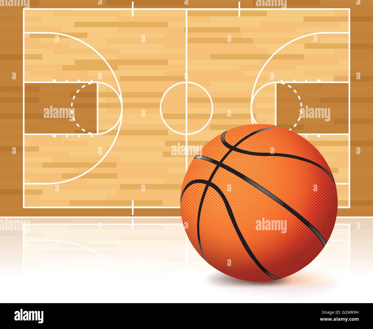 An illustration of a basketball and basketball court isolated on a ...