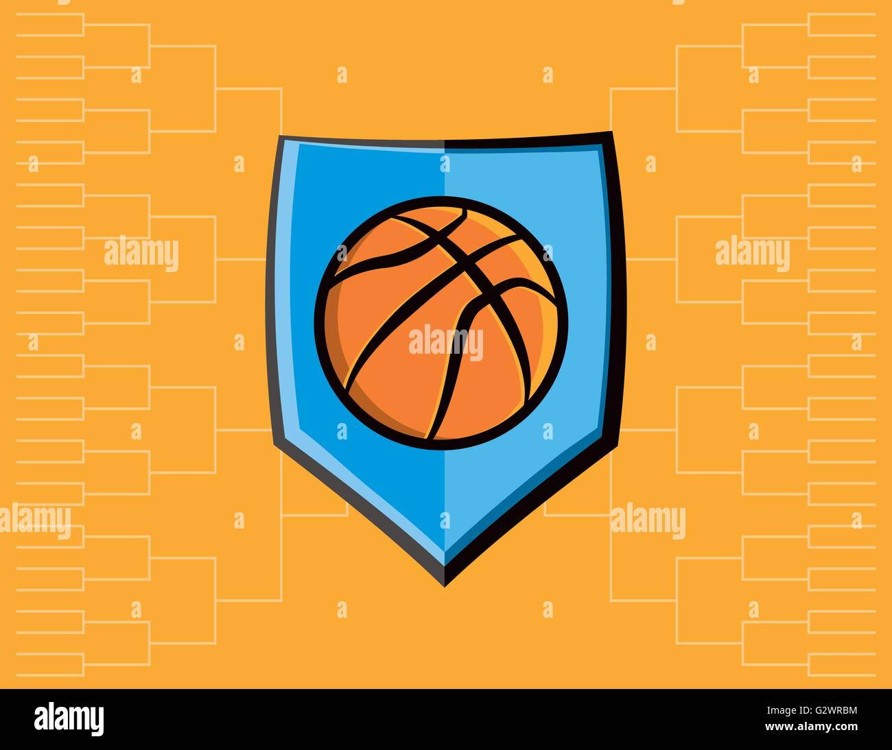 A basketball emblem with tournament bracket. Vector EPS 10 available ...
