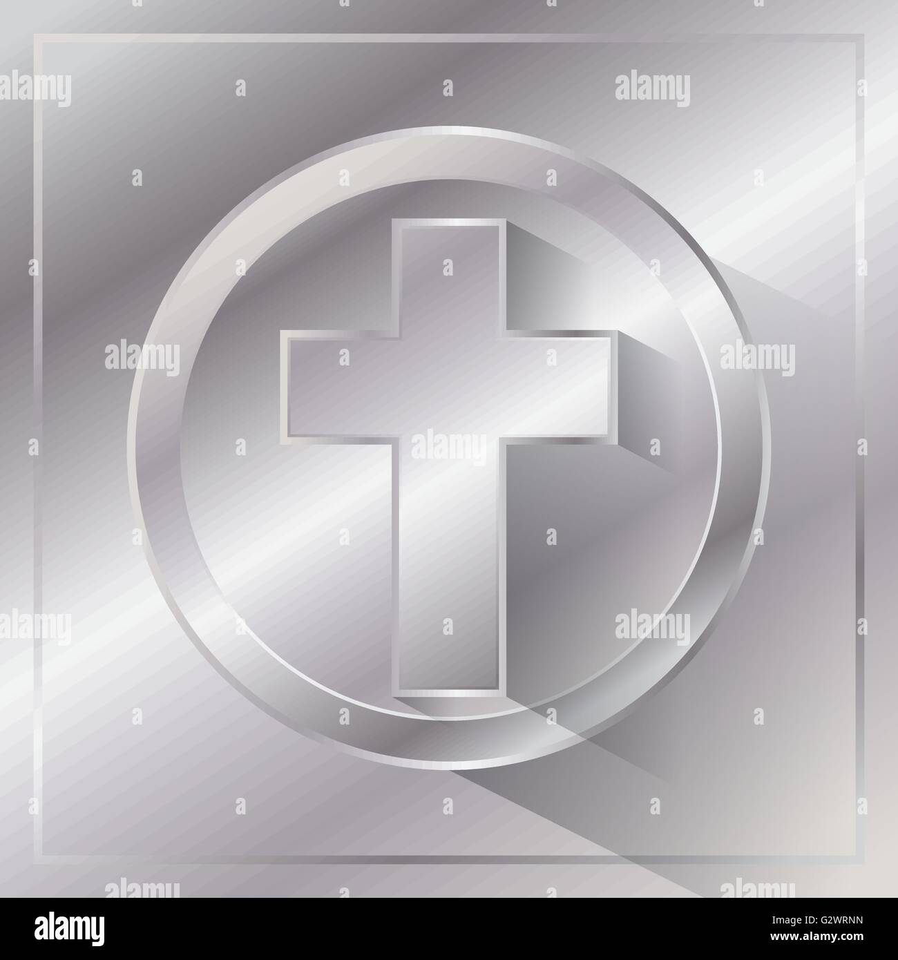 An illustration of a cross on a metal background. Vector EPS 10 ...