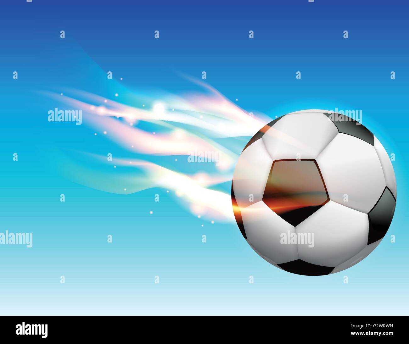 A flaming soccer ball flying in the sky. Vector EPS 10. available EPS ...
