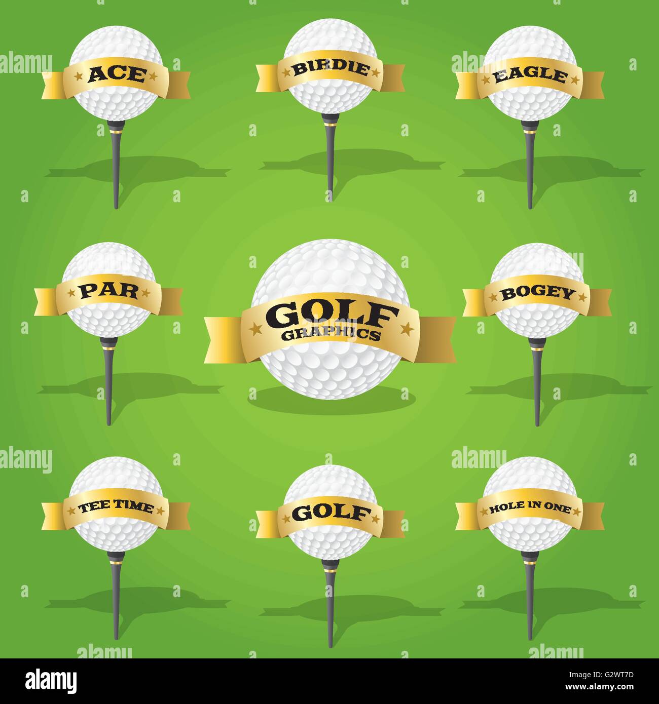 Set of golf design elements with many design uses. EPS 10 ...