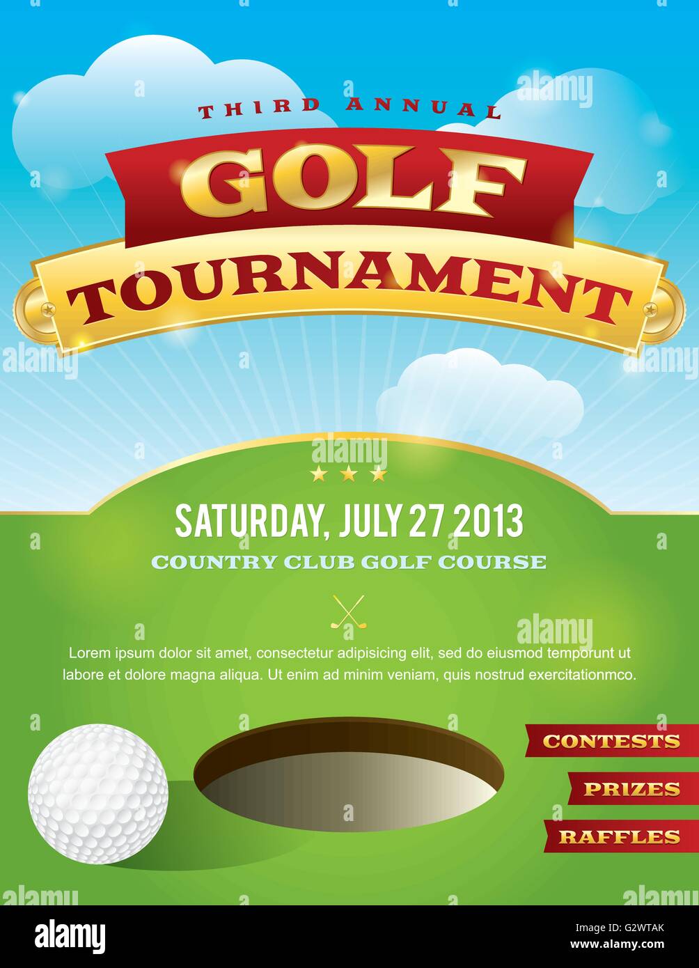 A nice design for a golf tournament invitation. Vector EPS 10 available ...