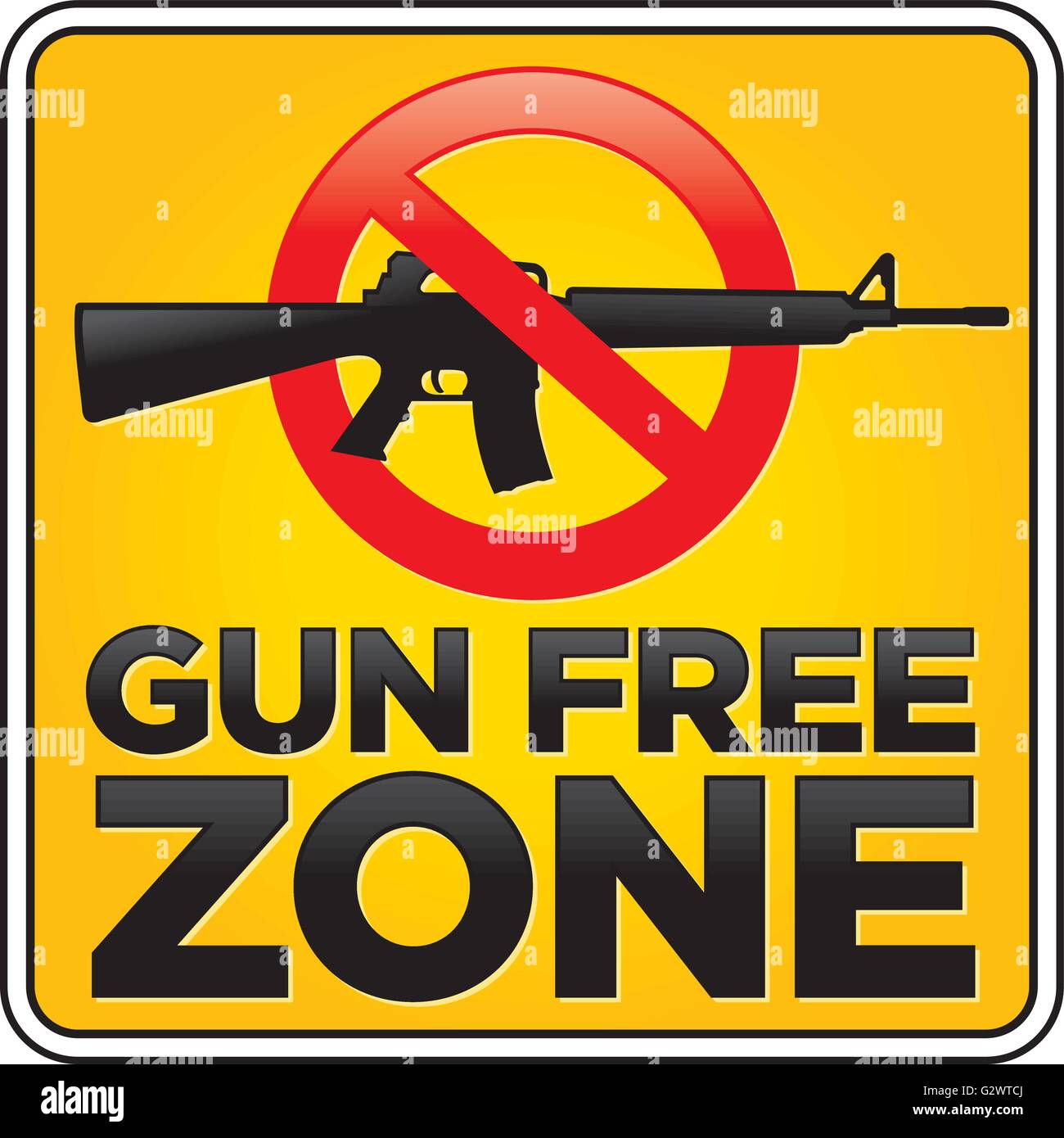 Vector Gun Free Zone assault rifle street and building sign Stock ...