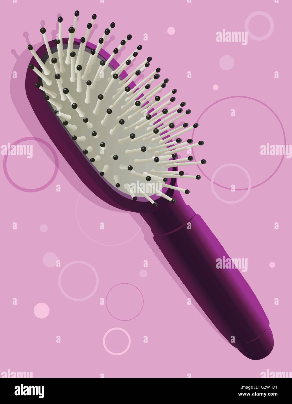 Womans Hair Brush On Pink Background Stock Vector Image And Art Alamy