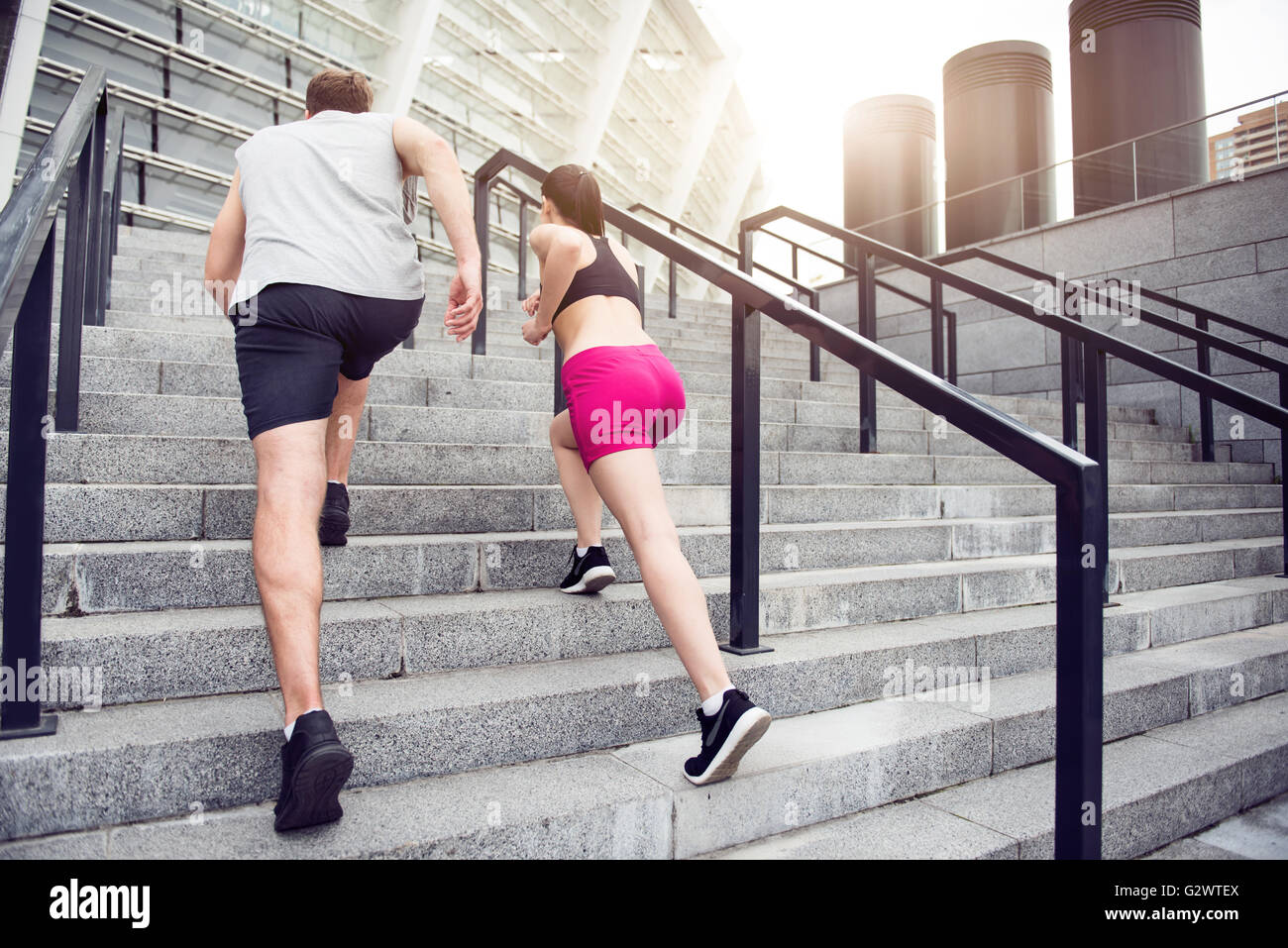 Run stairs hi-res stock photography and images - Alamy