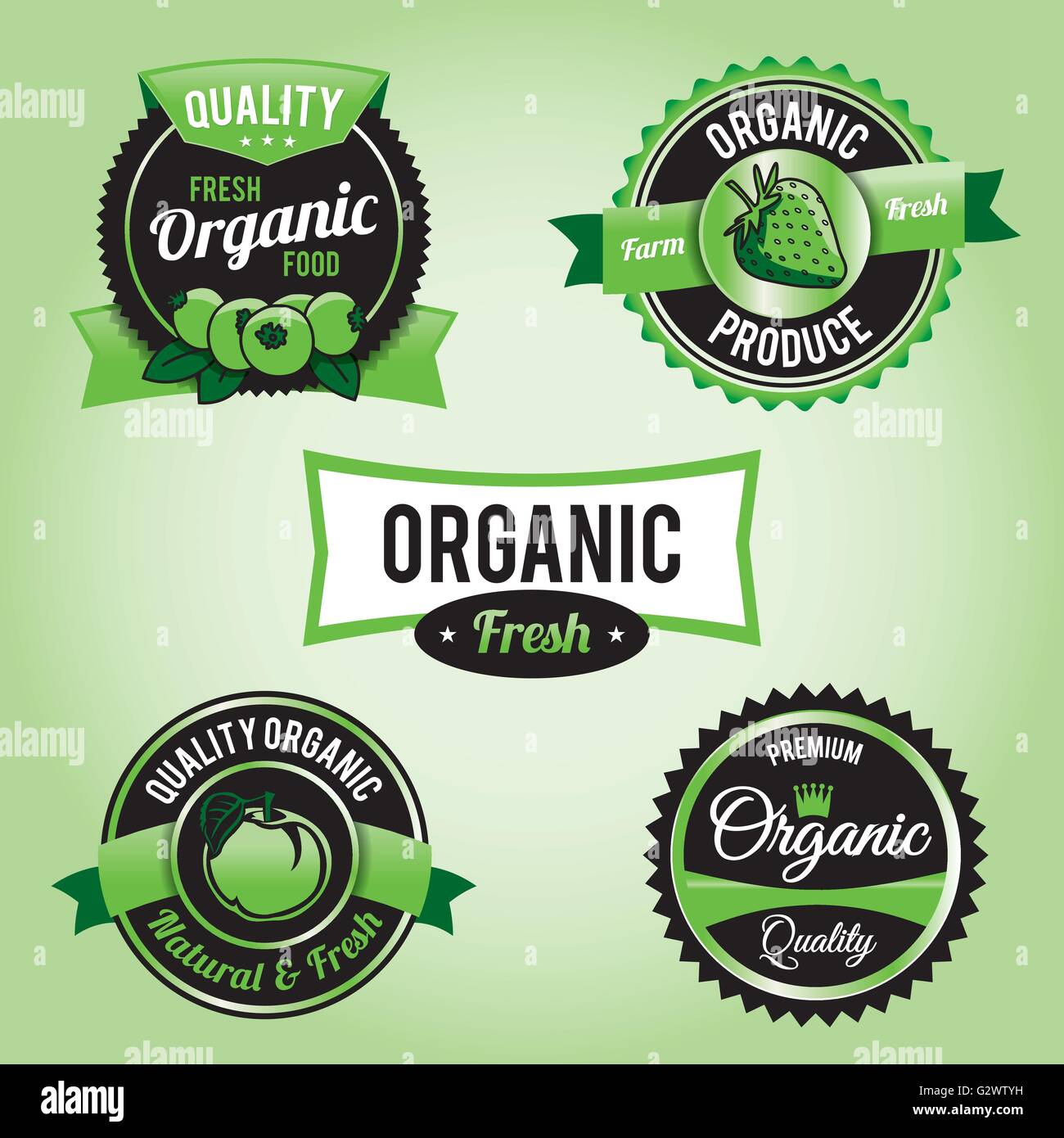Set of organic food labels. Vector EPS 10 available. Vector file ...