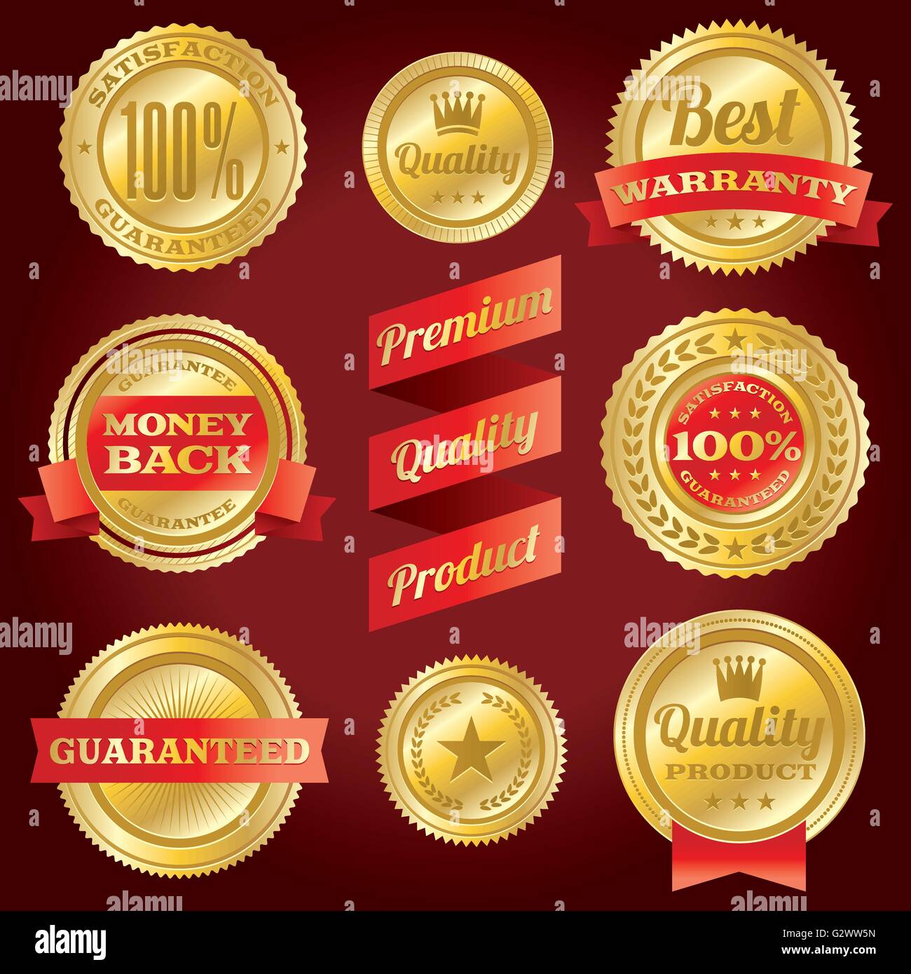 Set of vector guarantee and warranty labels and badges Stock Vector ...
