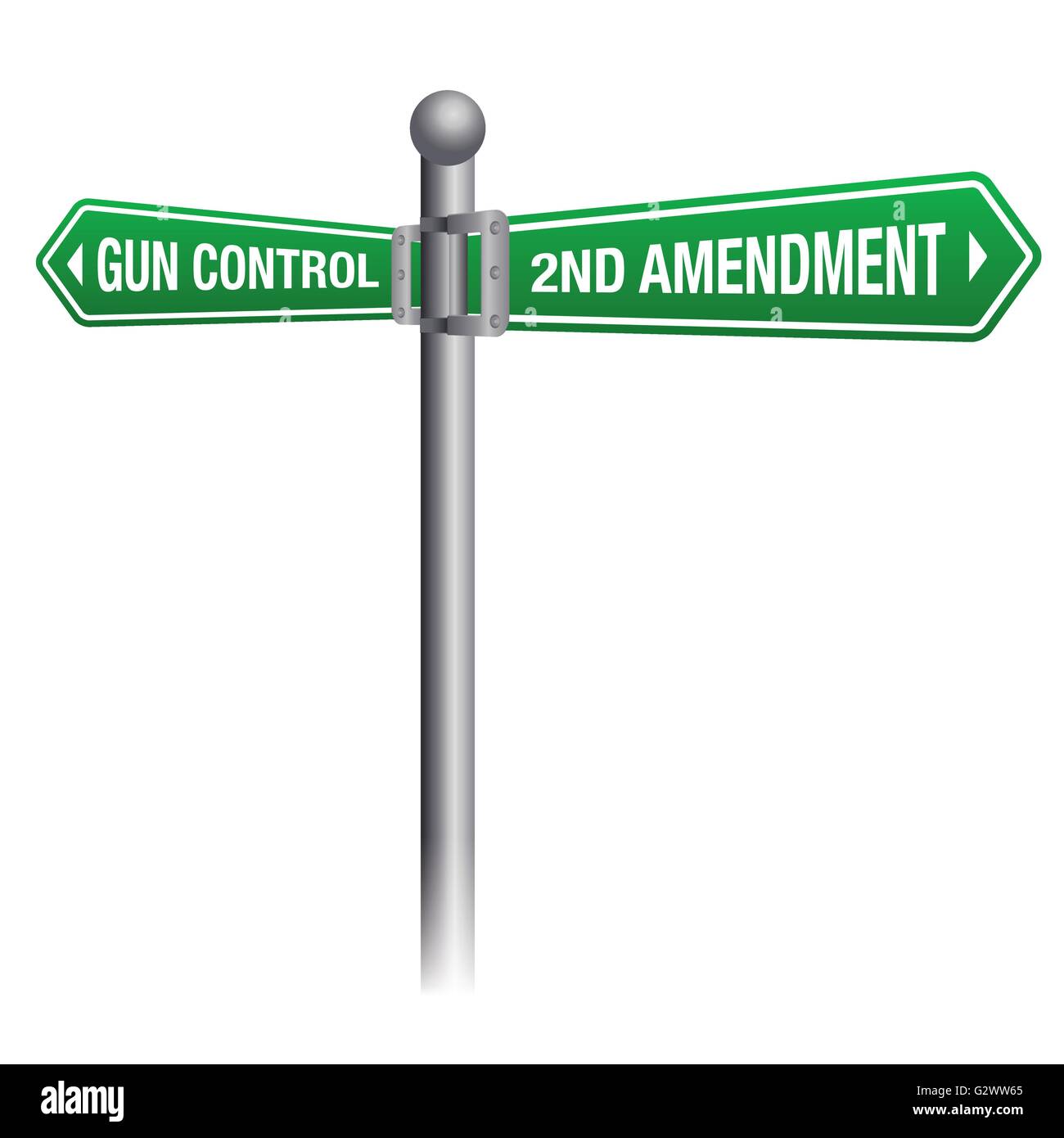 Gun control versus the second amendment gun rights theme. Vector EPS 10 ...