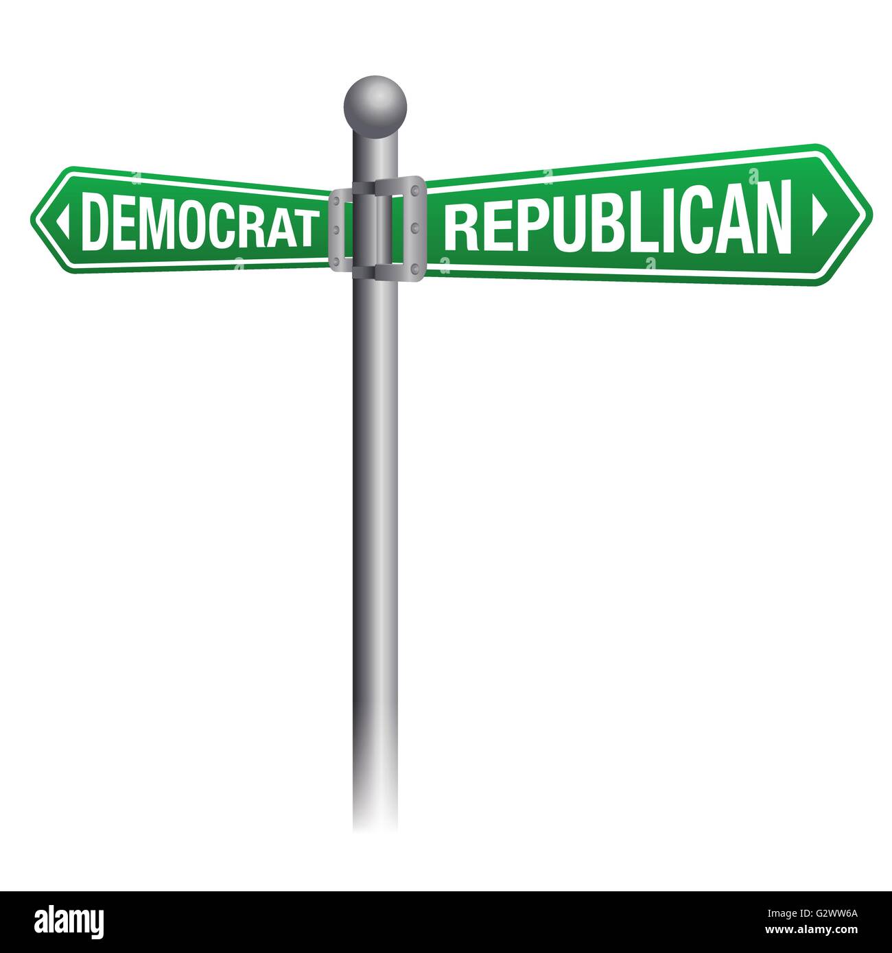 A street sign depicting republican versus democrat theme. Vector EPS 10 ...