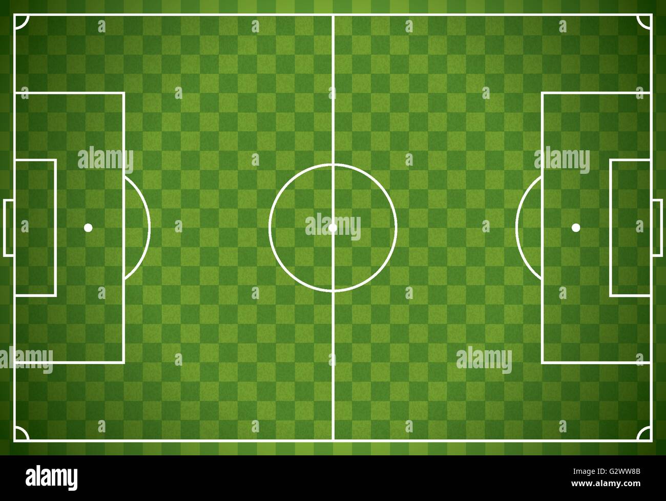 A realistic textured checkered grass football - soccer field. Vector ...