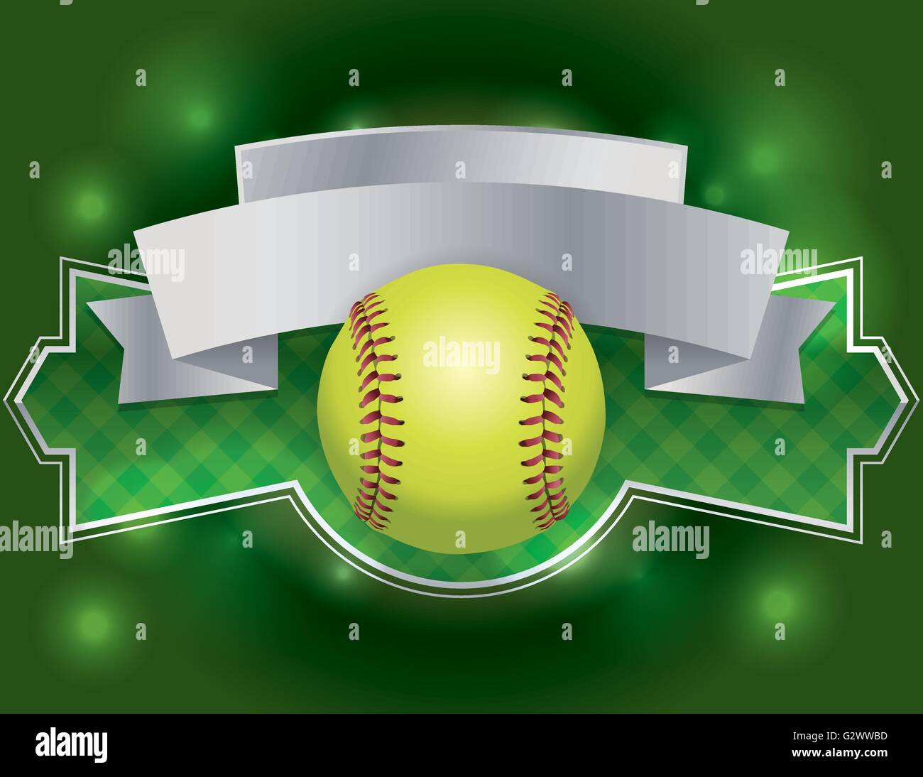 An illustration of a softball banner. Room for copy. EPS vector ...