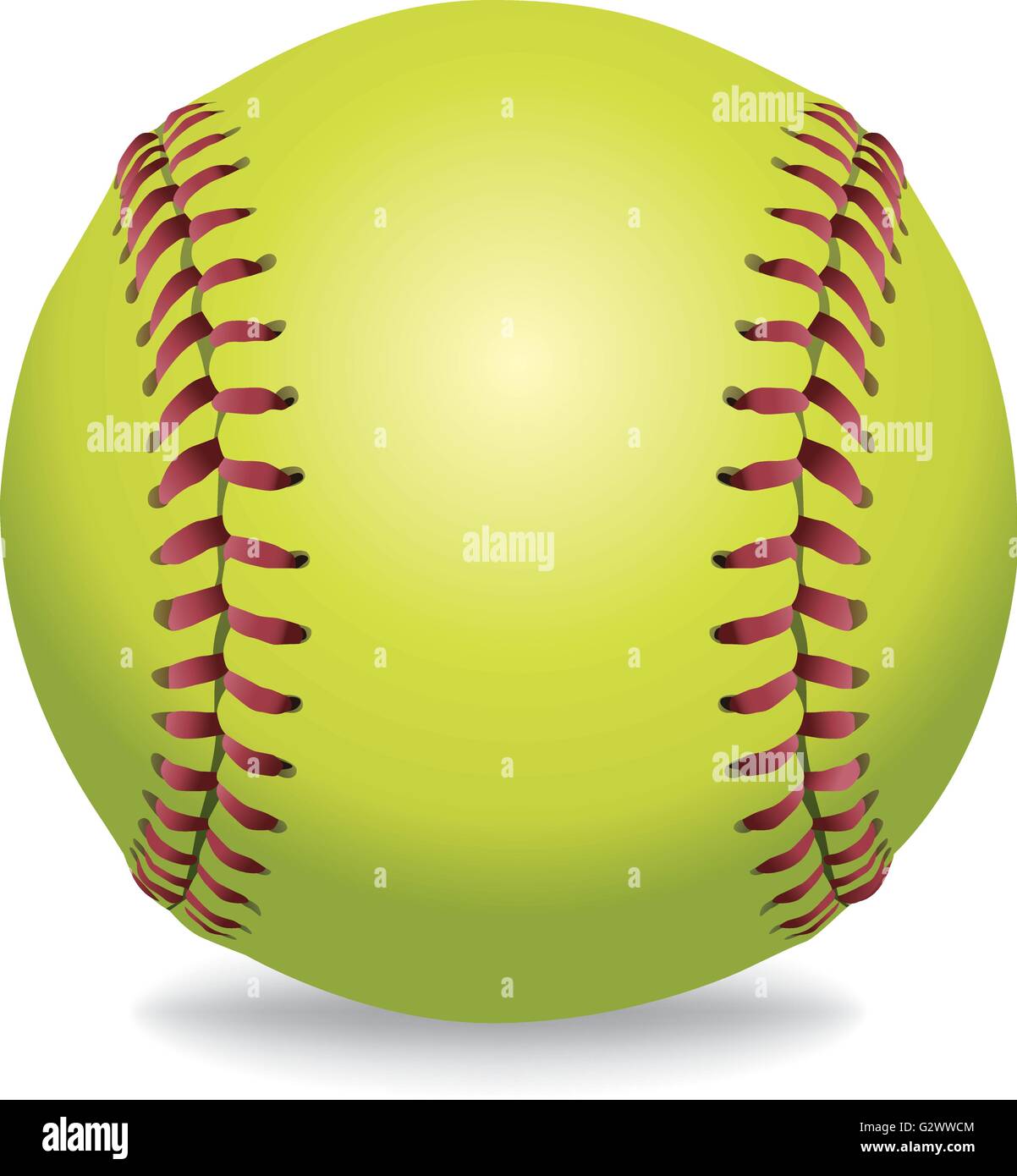 An illustration of a softball isolated on white. Vector EPS 10 ...