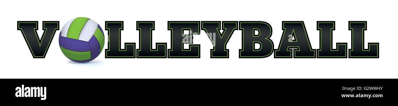 The word VOLLEYBALL written out in type and ball. Vector EPS 10 ...