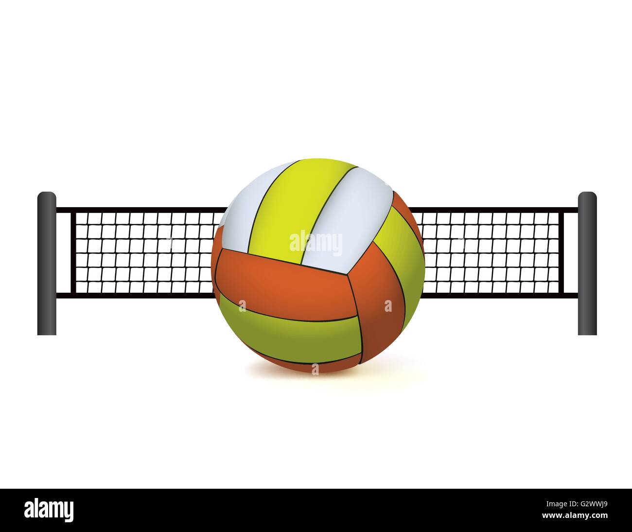An illustration fo a realistic volleyball and volleyball net isolated ...