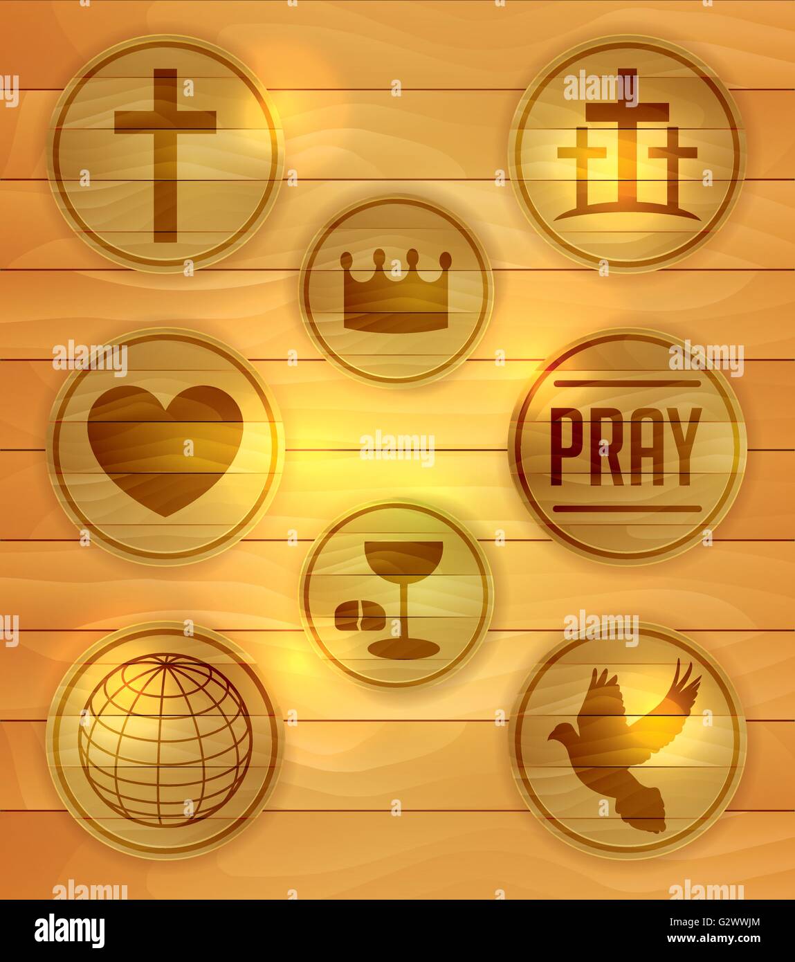 Wooden religious icons illustrated. Vector EPS 10 available. EPS file ...