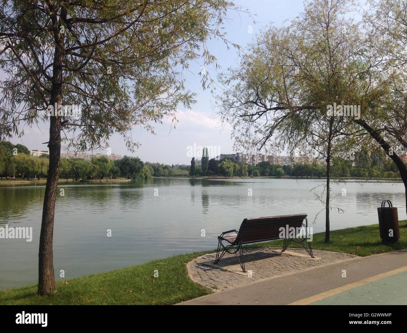 Beautiful bench view in Park Stock Photo - Alamy