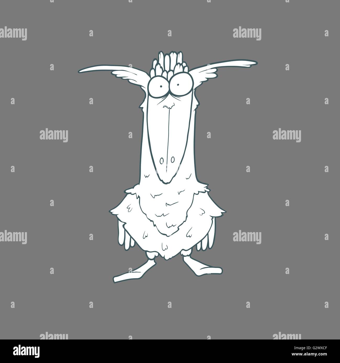 Vector hand drawn funny bird on plain background Stock Vector Image ...