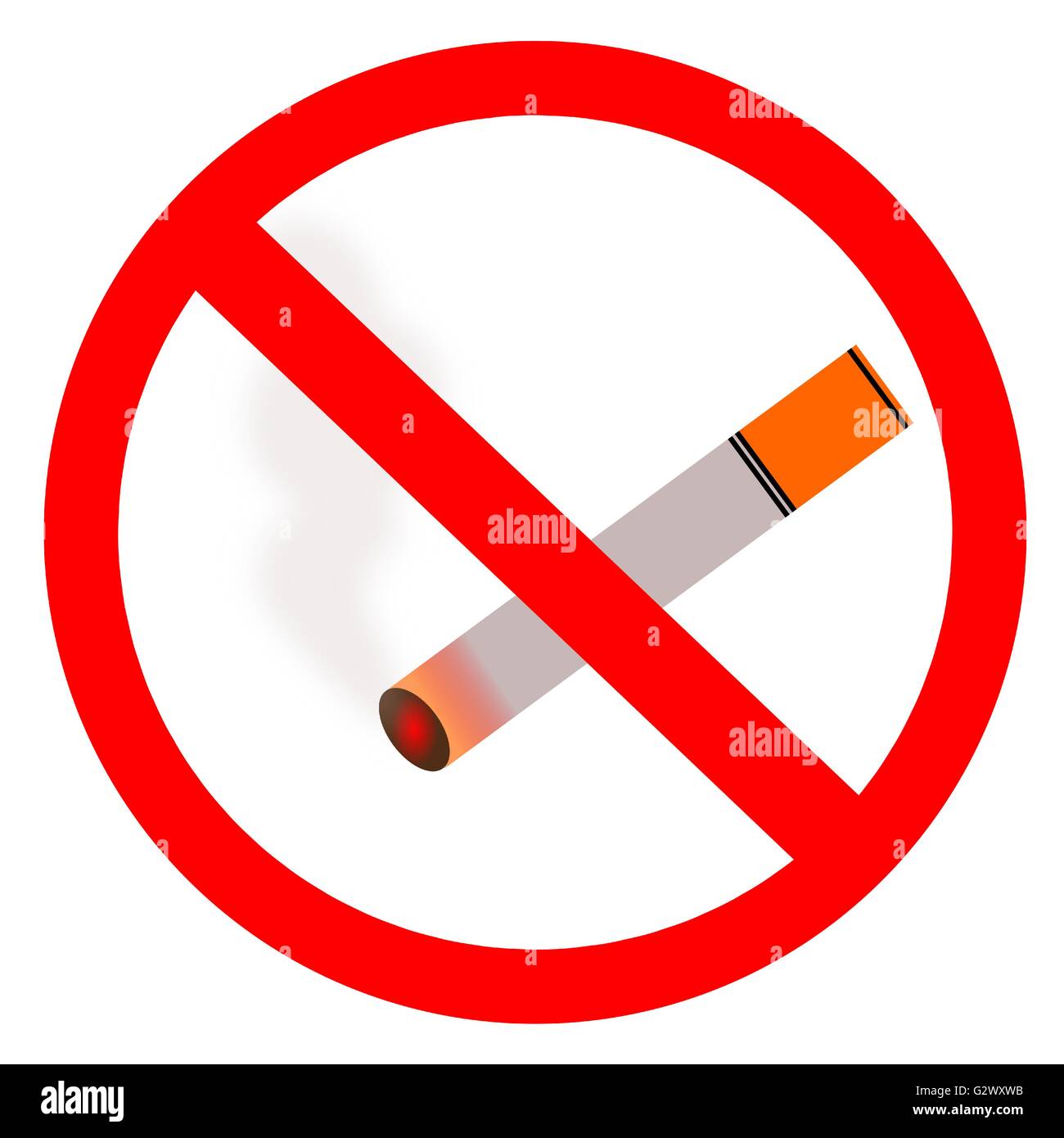 smoking forbidden,burning cigarette,fuming cigarette Stock Vector Image ...
