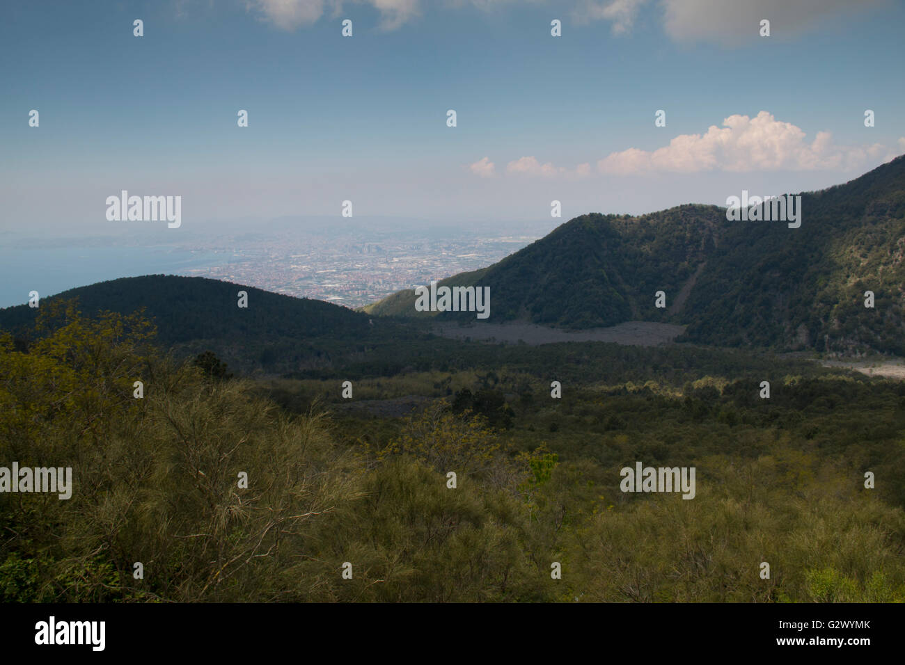 Landscape on the Vesuvius volcano in Ercolano near Naples in Italy ...
