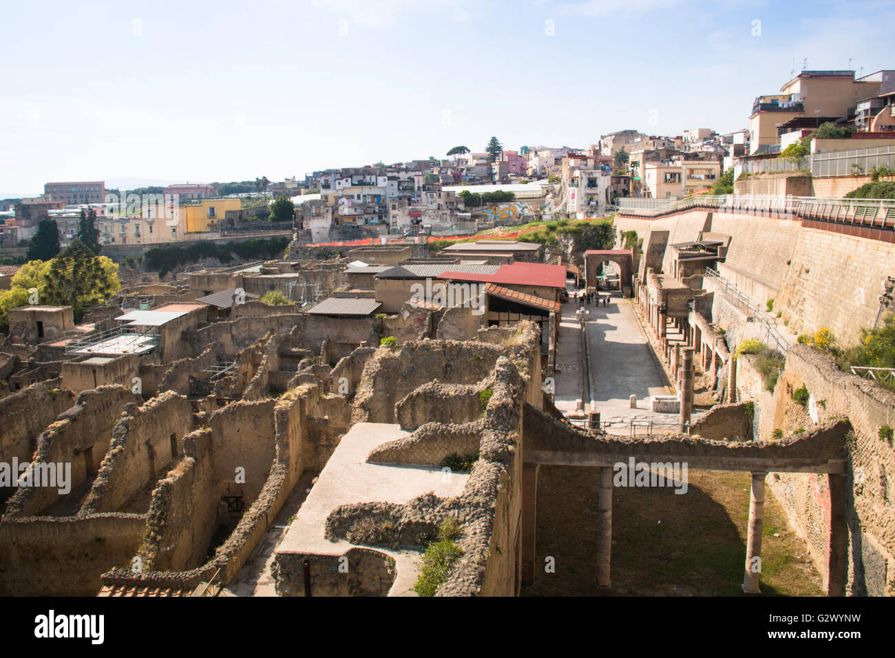 The ruins of Herculaneum excavation in Ercolaono near Naples, Italy ...
