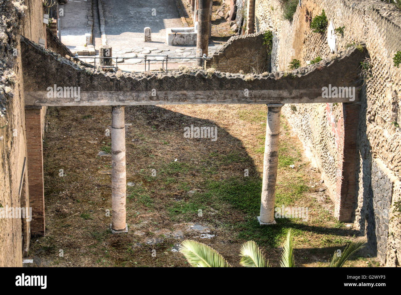 The ruins of Herculaneum excavation in Ercolaono near Naples, Italy ...