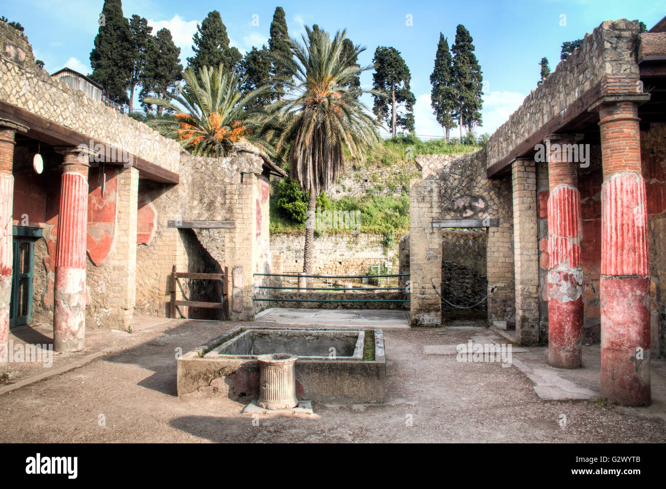 The ruins of Herculaneum excavation in Ercolaono near Naples, Italy ...